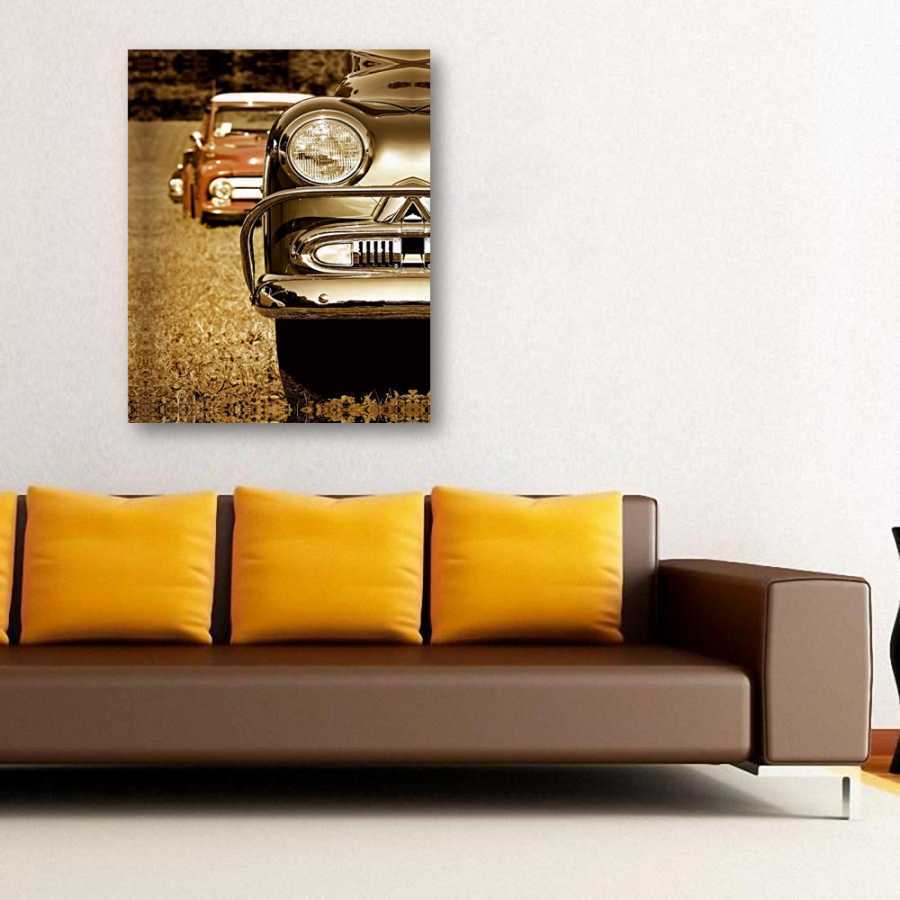 Vintage Araba Tablosu Araç Tabloları (Motor & Araba), Dikey Tablolar ...